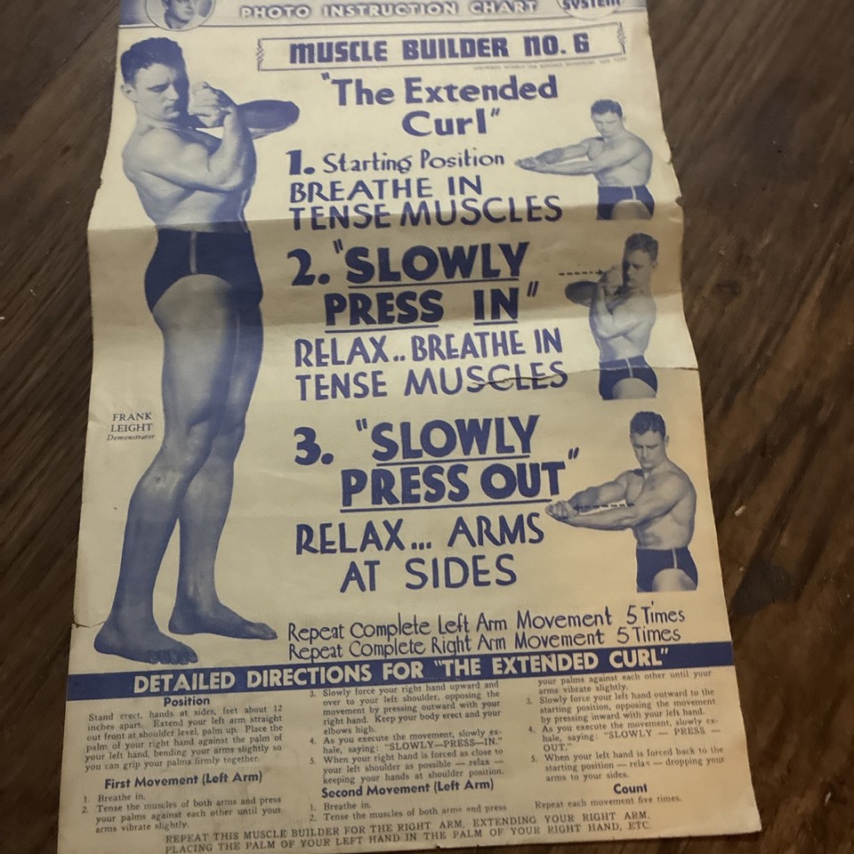 Vintage Joe Bonomo Bodybuilding Exercise Charts Strength Health 16x11 ...