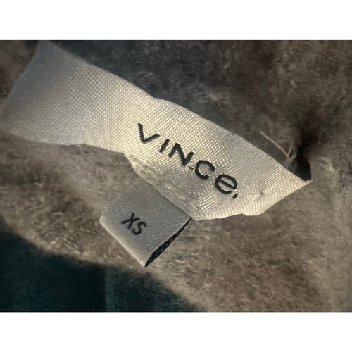 Women XS Vince Gray Sweater Cashmere Silk Raglan Sleeve Band Collar ...
