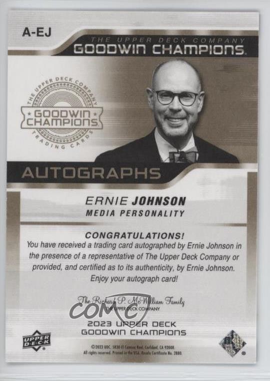 2023 Upper Deck Goodwin Champions Auto Ernie Johnson #A-EJ | eBay