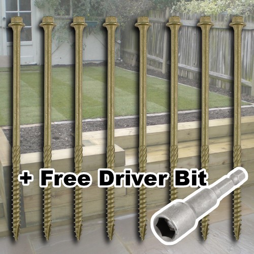 Hex Head Landscaper Screw. Decking, Sleepers - Timberfix, Timberlok ...