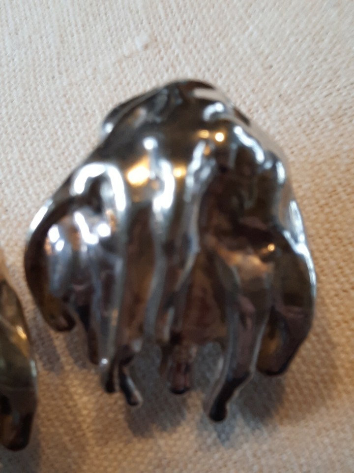 RARE VINTAGE STERLING Brutalist MODERNIST ARTISAN JOE EUSTACE PIERCED ...