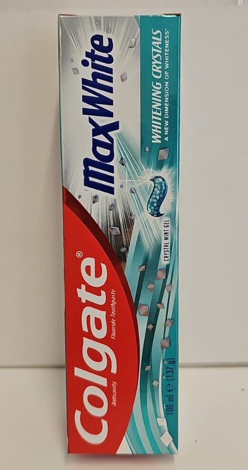 Colgate Max White Toothpaste With Whitening Crystals 100ml x 6 or 12 ...
