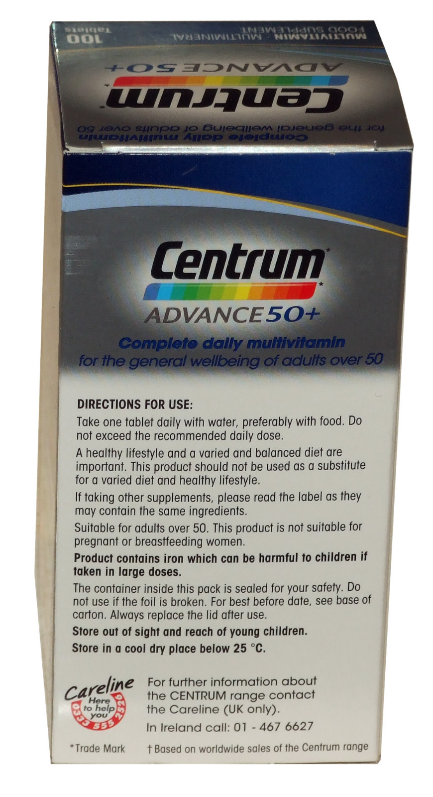2 x 100 Centrum Advance 50+ A To Z Multivitamins Zinc Multi Vitamins 2 ...
