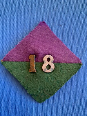 WW1 Australian Colour Patch 18th Bn AIF With Numerals WWI Militaria E15 ...