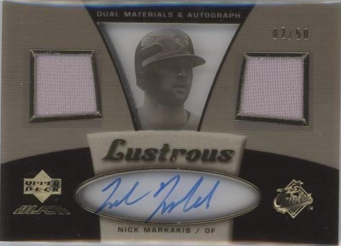 2007 Upper Deck Black - Lustrous Materials Autographs Nick Markakis #LU ...