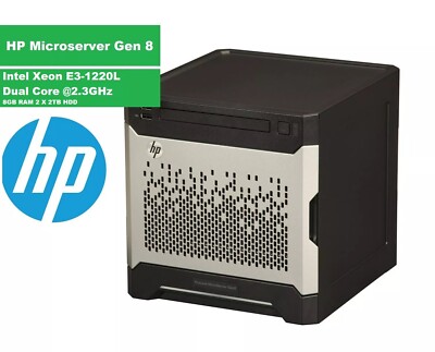 HP ProLiant Gen8 MicroServer Xeon E3-1220L 2.3GHz 8GB RAM 2x2TB HDD 90 ...