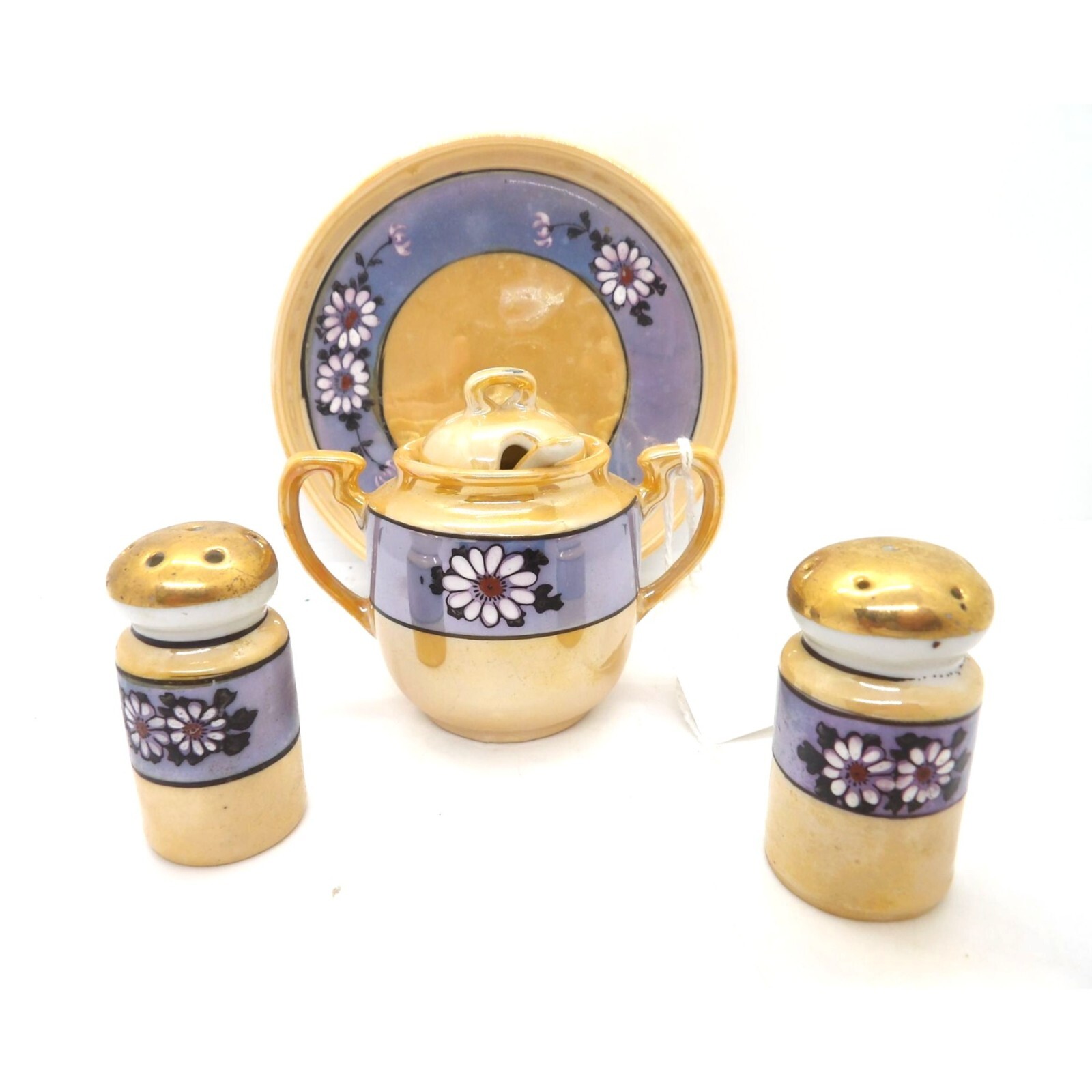 Lusterware Ceramic 5 piece Condiment Set preowned | eBay