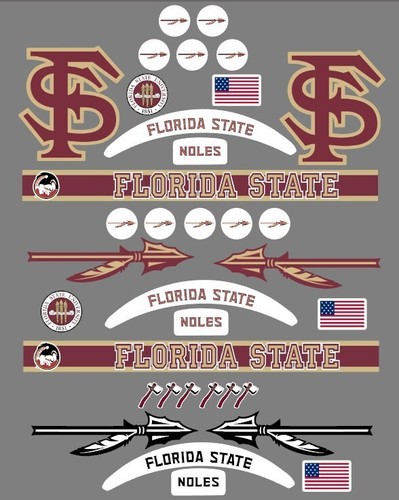 Florida State Seminoles Mini Helmet Alternate Decals - 3 designs to ...