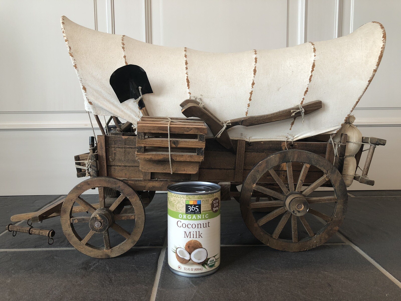 Large Antique Primitive Toy Wooden Prairie Schooner Covered Wagon ...