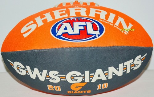 BNWT - GWS Giants Sherrin AFL Football Team Ball - Size 5 | eBay