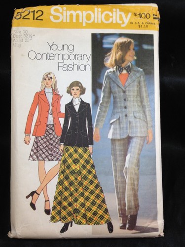 Vintage Sewing Pattern Simplicity 5212 Misses Blazer Bias Skirt | eBay