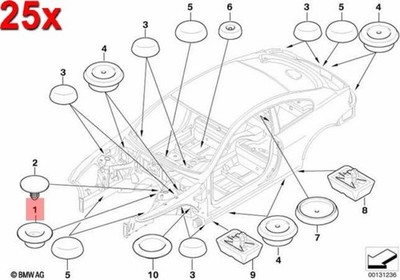 Genuine BMW E36 E46 E53 E60 Sealing Blind Plug D=18MM x25 pcs OEM ...
