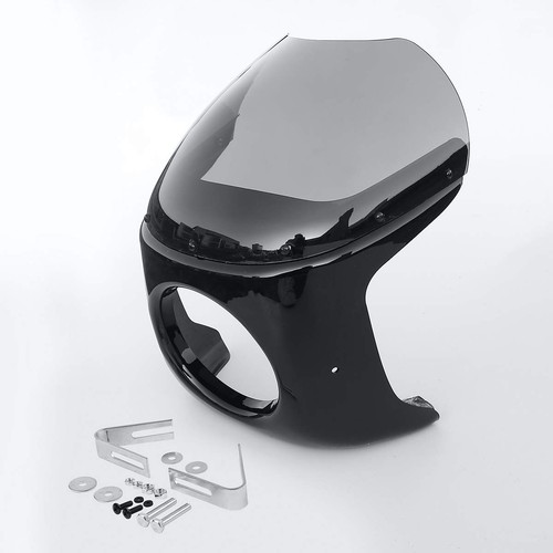 Universal Motorcycle 7" Cafe Racer Headlight Fairing with Windshield ...