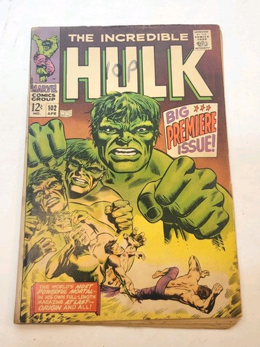 Incredible Hulk #102 1968 silver age Marvel comic book key Stan Lee 1 ...