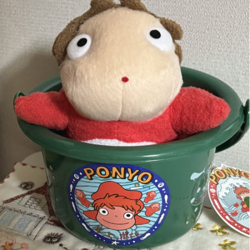 Ponyo on the Cliff Ponyo's bucket 7.3x4.7x6.5" + Ponyo Cliff Doll ...