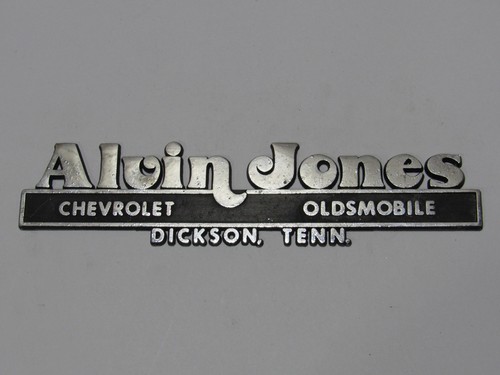 VTG Alvin Jones Chevrolet Dickson Tennessee Metal Dealership Badge ...