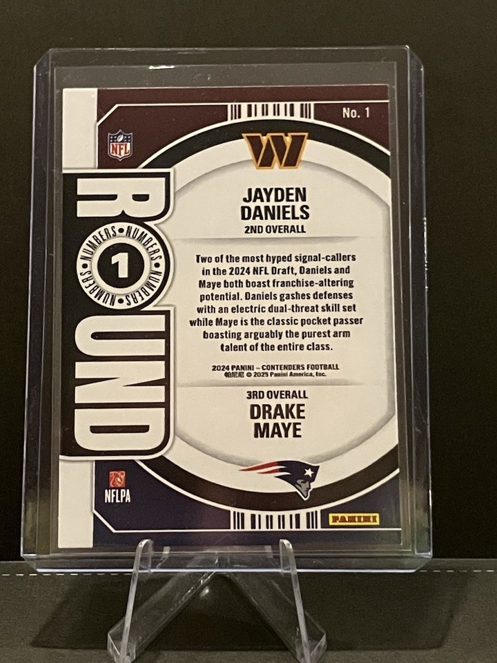 2024 Panini Contenders - Round Numbers Jayden Daniels, Drake Maye #1 ...