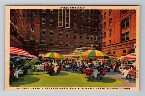 Chicago IL-Illinois, Jacques French Restaurant Summer Garden Vintage ...