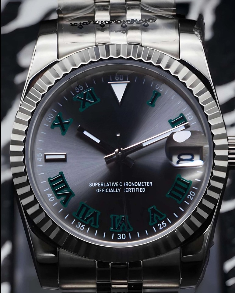 Seikmod Seikojust Aut – Grey Roman Dial, Fluted Bezel, NH35 Automatic ...