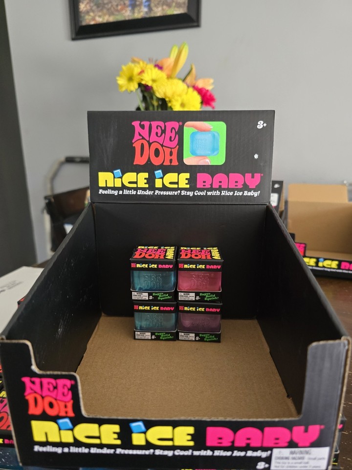 Needoh Nice Ice Baby Set Of Four Nee Doh Mini Nice Cube Pink Blue Purp