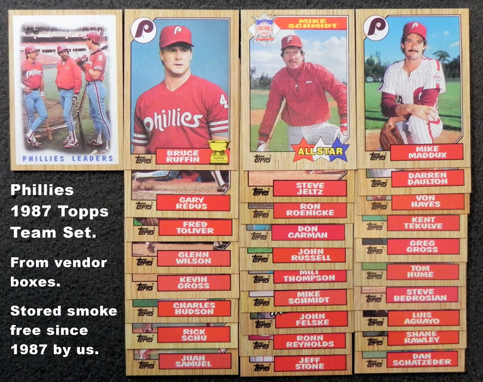 PHILADELPHIA PHILLIES 1987 Topps Team Set 29-Cards from Vendor Boxes ...