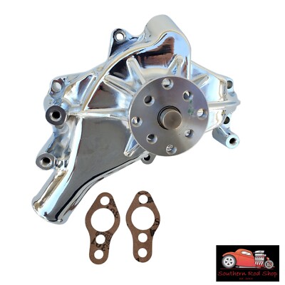 Small Block Chevy Chrome Aluminum Long Water Pump High Flow LWP 327 350 ...