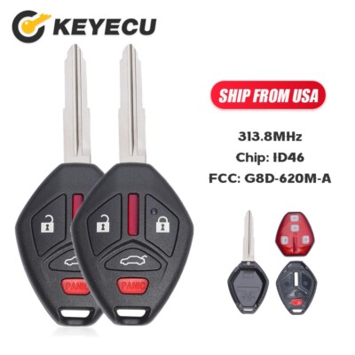 2x for Mitsubishi Eclipse Galant 2006 2007 Remote Key Fob 4 Button G8D ...