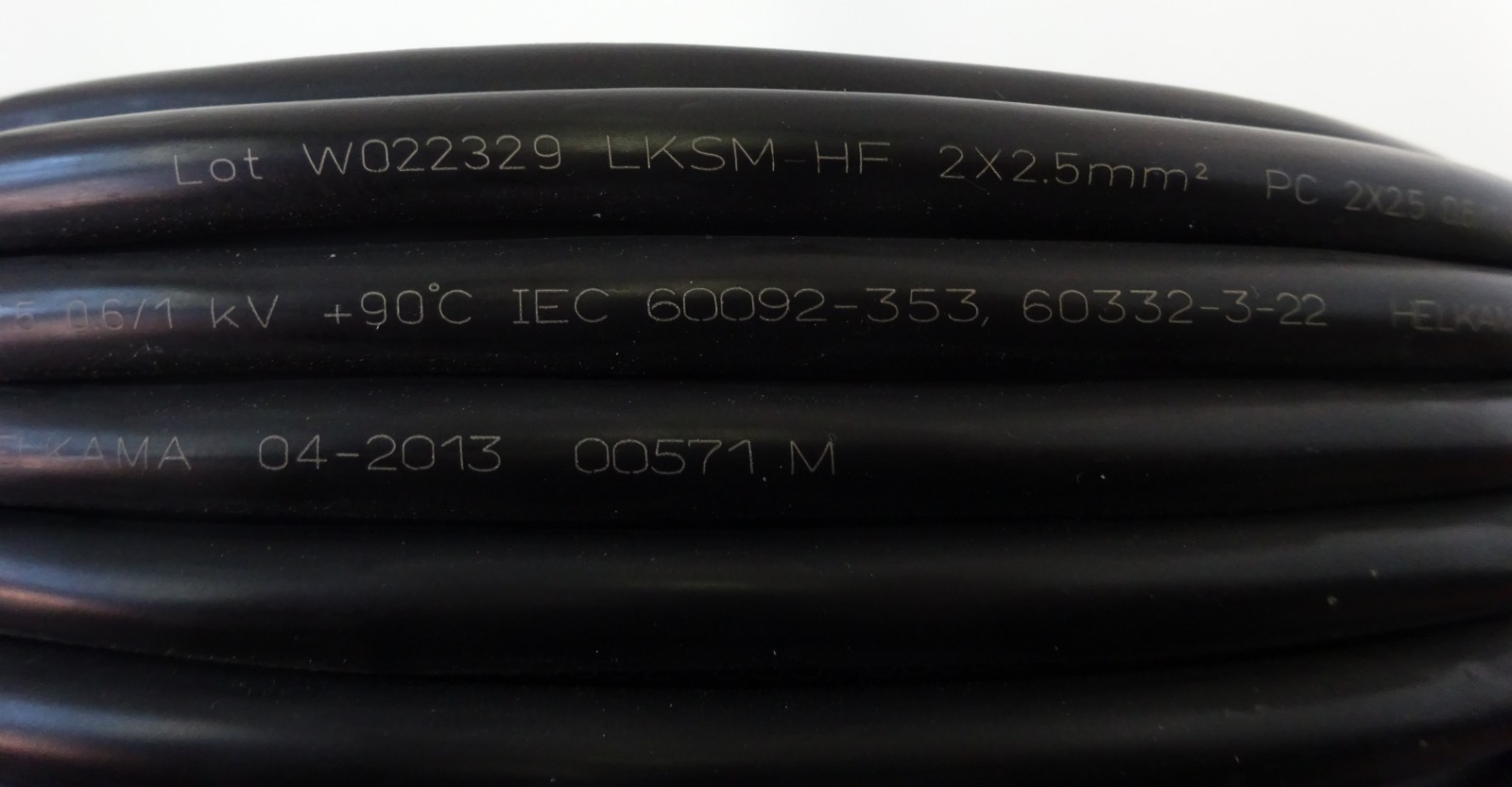 HELKAMA Starkstromkabel LKSM-HF Steuerkabel Schiffskabel 25m 2x2,5mm² 0 ...