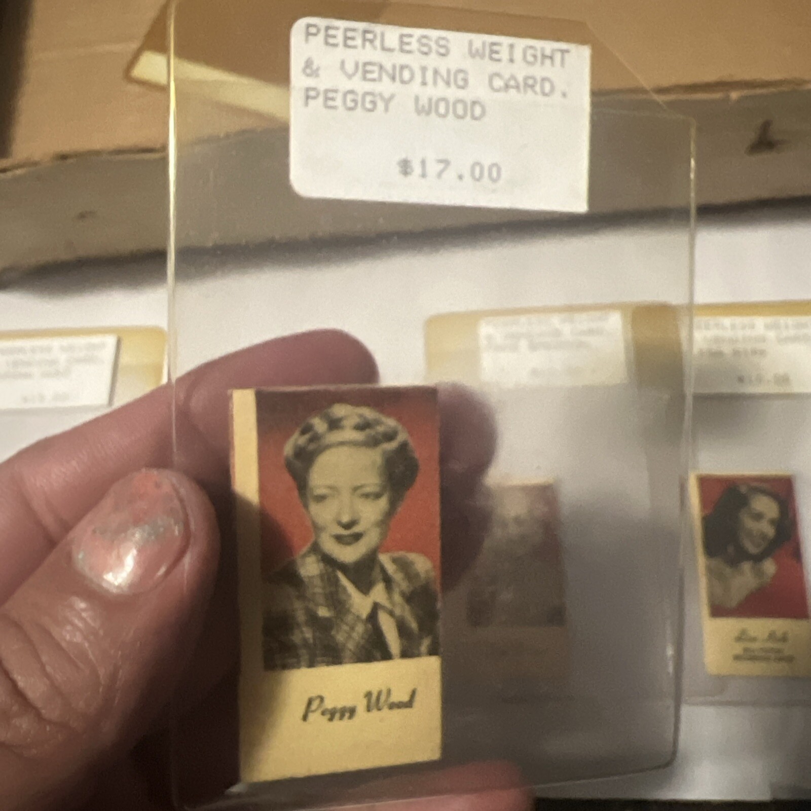 VTG PEERLESS WEIGHT & VENDING CARDS LOT OF 5 Marsha Hunt Peggy Wood Ann ...