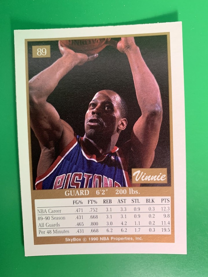 1990-91 SkyBox Vinnie Johnson #89 Detroit Pistons | eBay
