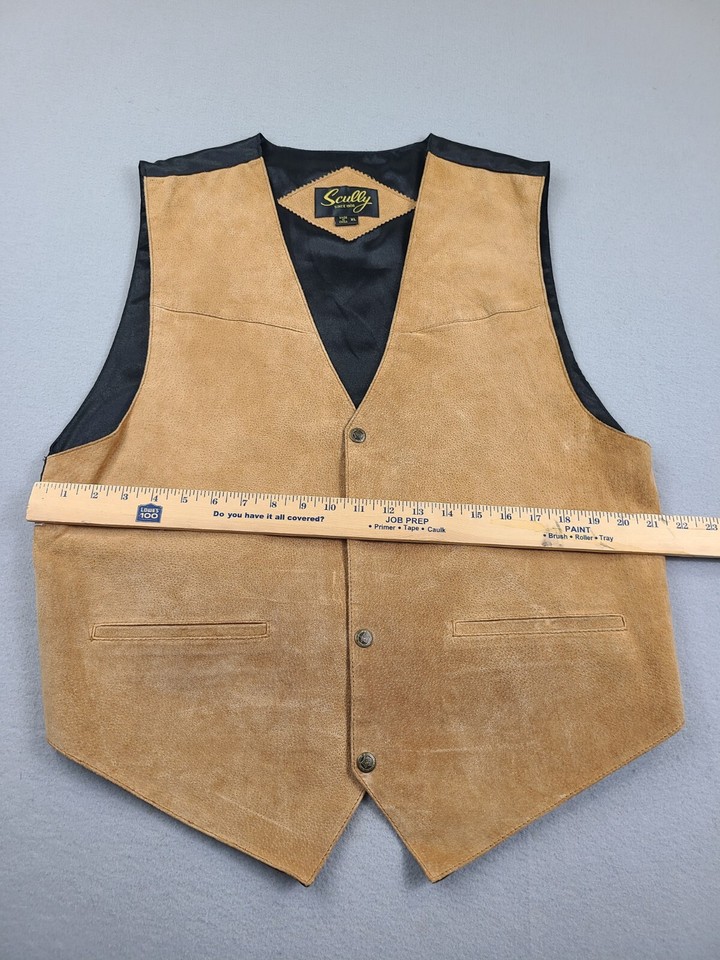 Scully Vest Mens Extra Large Brown Leather Waist Coat Western Gambler ...