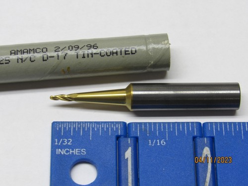AMAMCO SOLID CARBIDE 3-FLUTE TAPERED TIN COATED END MILL 3/8" SHANK | eBay
