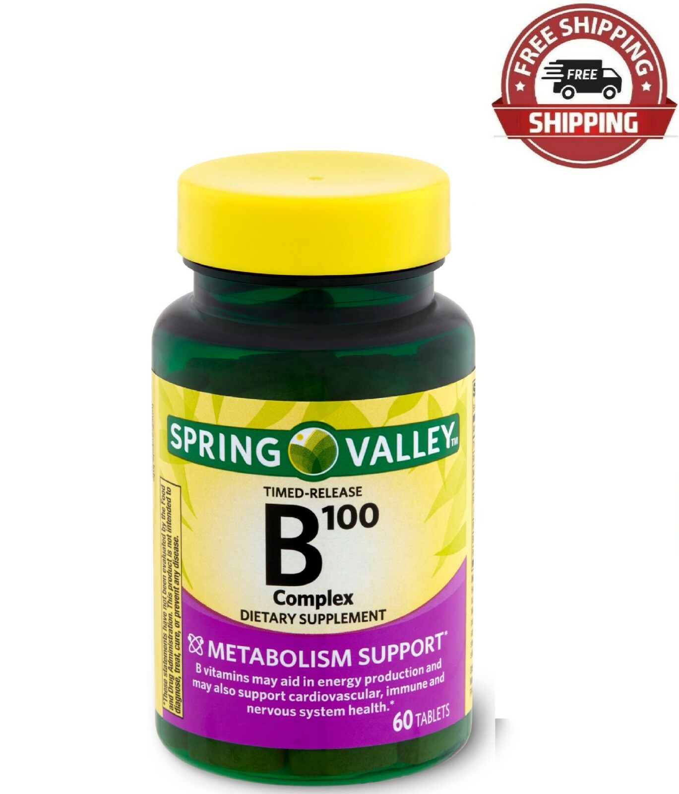 Spring Valley Timed-Release B100 Complex Tablets, 60 Count | eBay