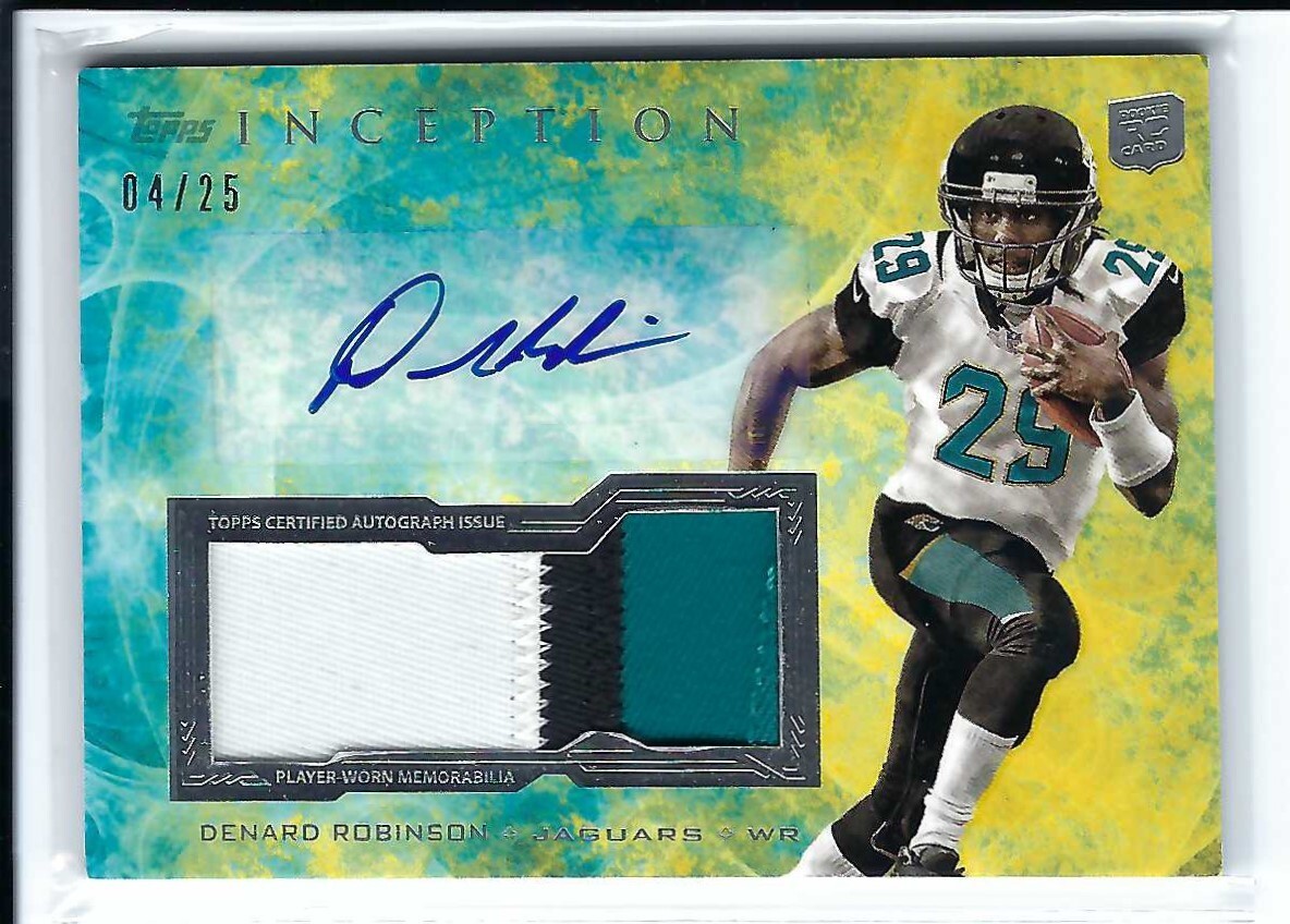 2013 Topps Inception DENARD ROBINSON RPA Rookie Jumbo Patch Auto RC 4/ ...
