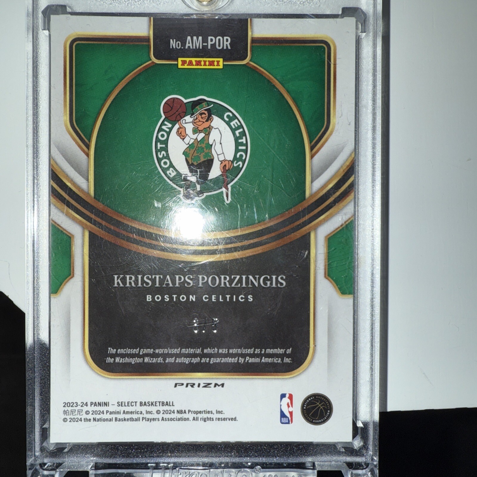 2023-2024 Panini Select Kristaps Porzingis Green Checkerboard Patch ...