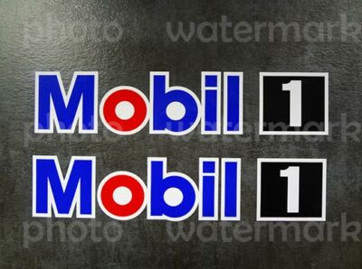 2x Mobil 1 Oil Decal Sticker Logo Pegatina Kart racing bike drag truck ...