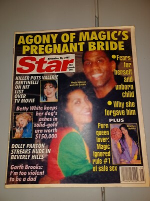 Star tabloid Nov 26, 1991 Magic Johnson Richard Moll Elizabeth Taylor ...
