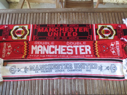 Lot 3 Echarpe MANCHESTER UNITED vintage scarf Pride of the North Red ...