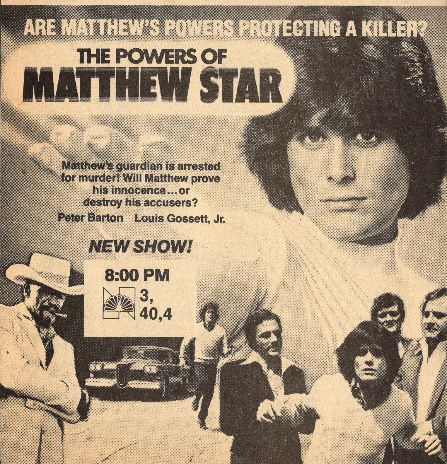 1982 TV GUIDE AD THE POWERS OF MATTHEW STAR DEBUT Peter Barton Louis ...