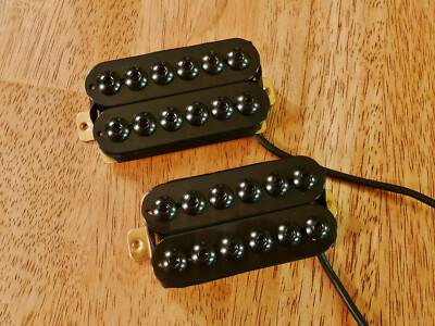 HUMBUCKER PICKUP SET BLACK INVADER STYLE FOUR CONDUCTOR WIRE | eBay