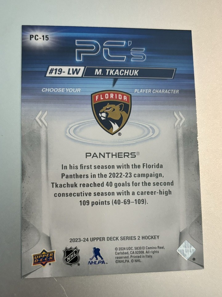 2023-24 Upper Deck Series 2 PC'S Sparkle Parallel SSP #PC-15 Mathew ...