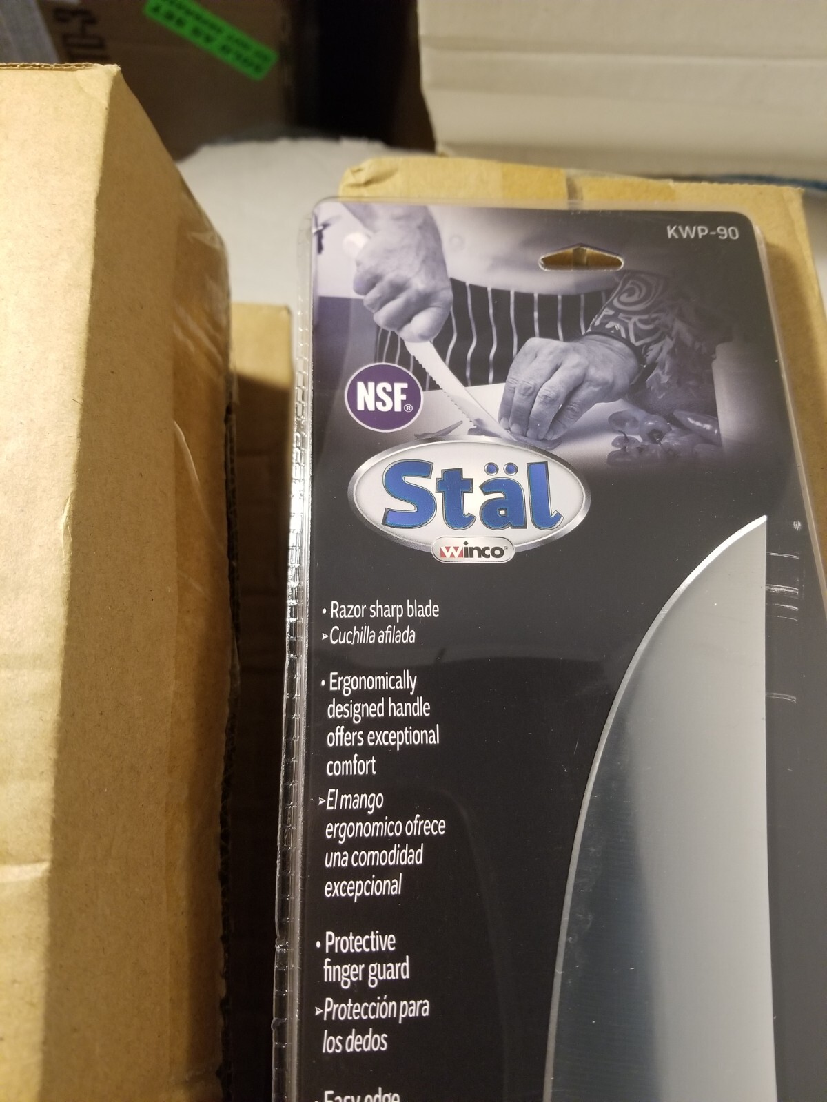 Winco KWP-90, 9.5-Inch Cimeter Steak Knife with Polypropylene Handle ...