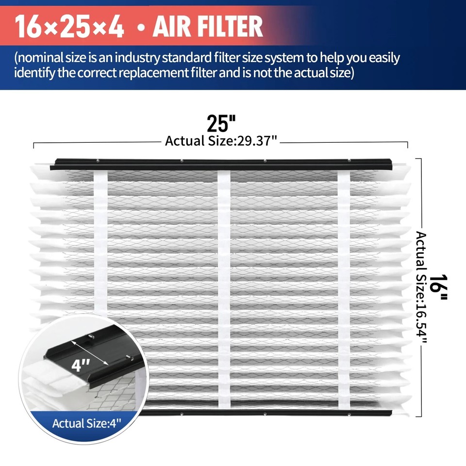 3 Pack Compatible AprilAire 413 Replacement Filter MERV 13 16"x25"x4 ...