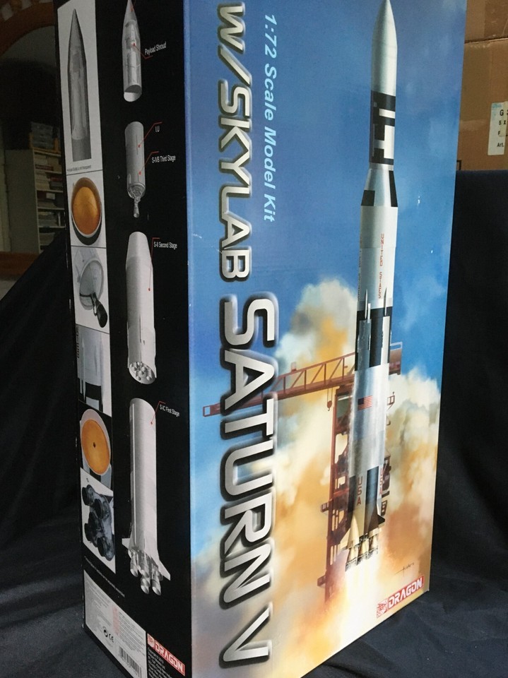 SATURN V with SKYLAB "Dragon Models" #11021 1:72 SCALE PLASTIC MODEL ...