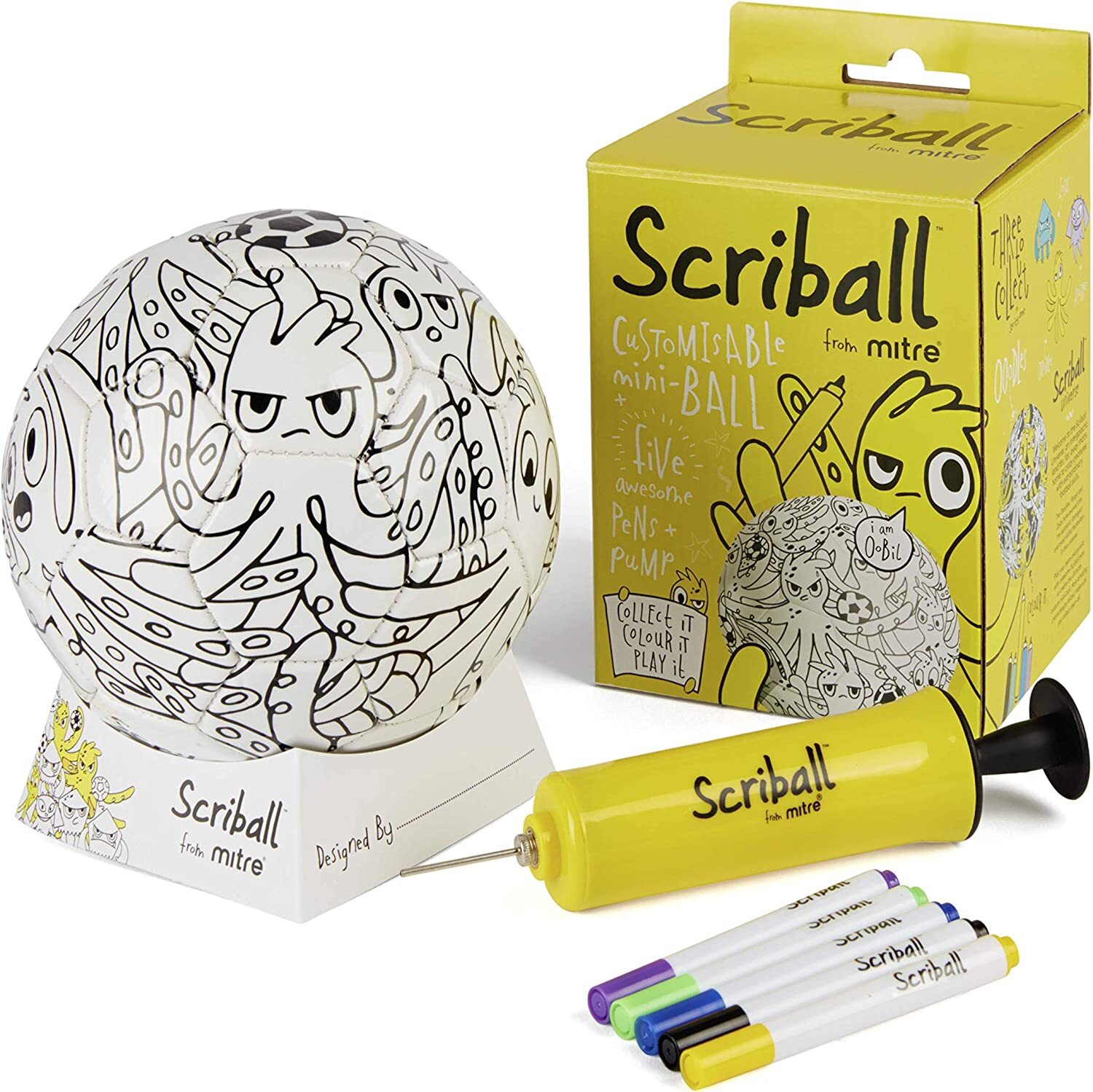 Mitre Scriball Personalisable Mini Football With Colouring Pens for sale online | eBay UK