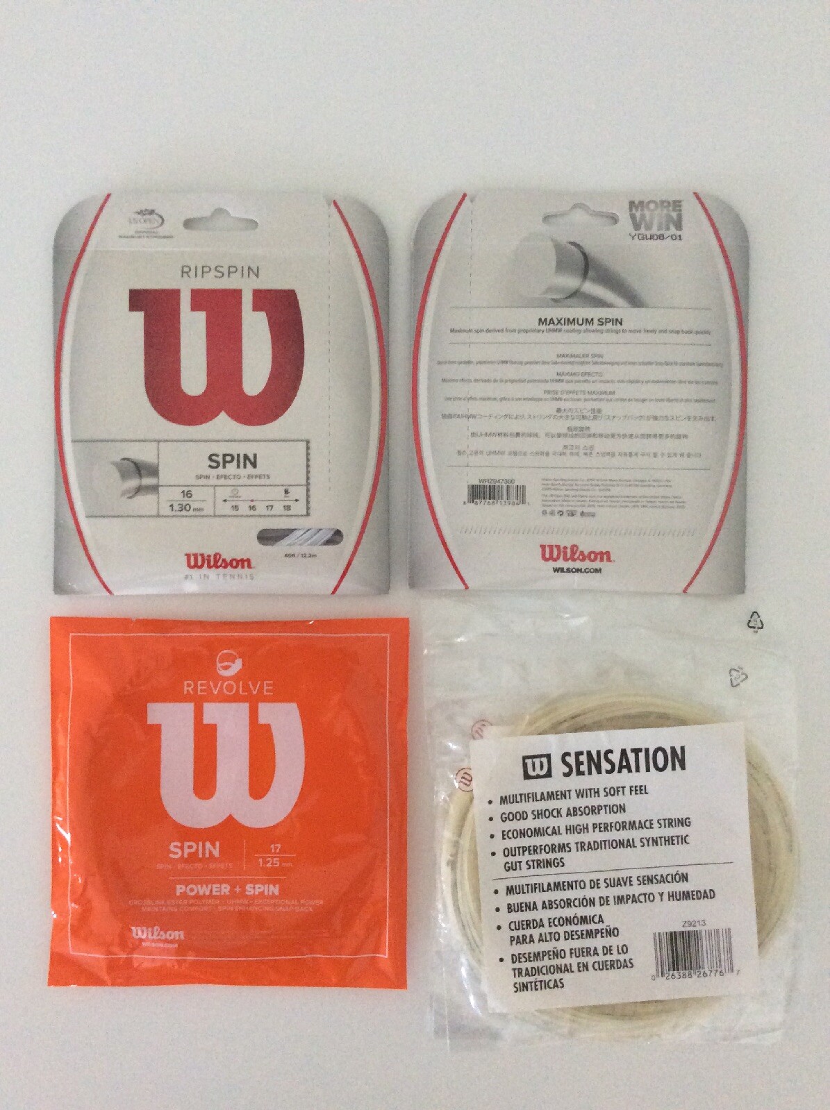 Wilson Ripspin 16, or Revolve Spin 17 Co-Poly Tennis String - NEW | eBay