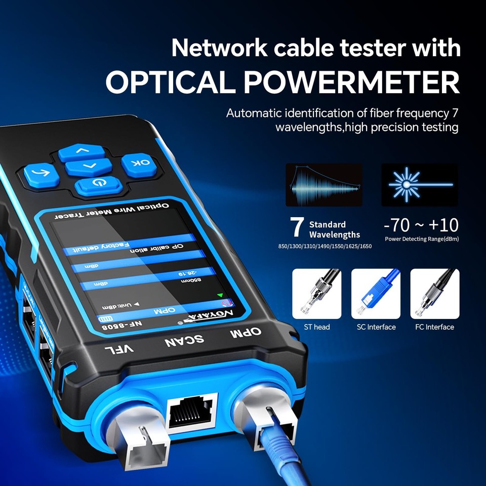 NF-8508 Network Cable Tester Kit with RJ45 Crimp Tool, Ethernet Cable ...