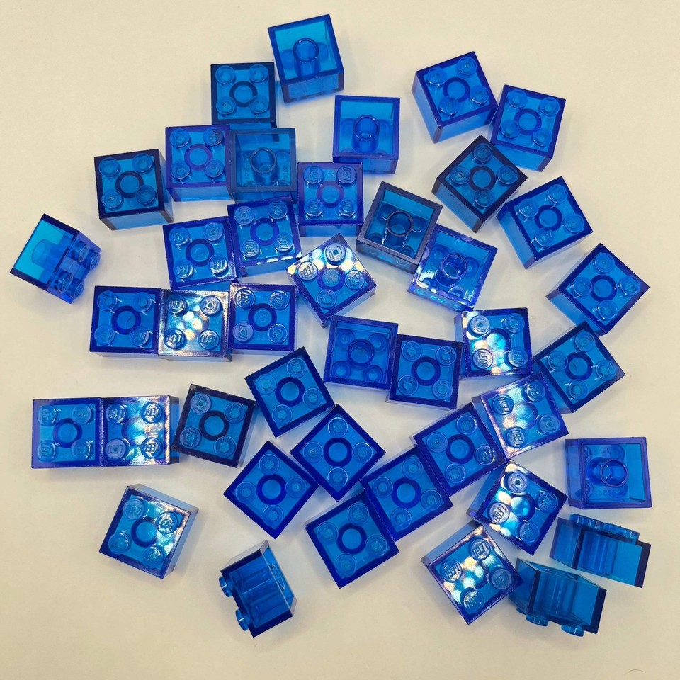 LEGO 2x2 Bricks, Transparent Blue, 40 Pieces | eBay Australia