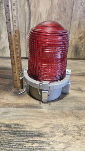 Vintage Airport Runway Red Marker Light Heavy Glass Globe | eBay