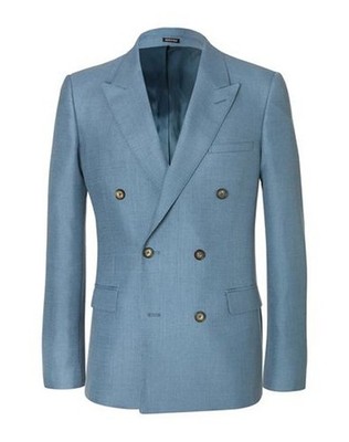 Alexander McQueen Mohair/Silk 2B Light Blue Jacket 38R/48 | eBay